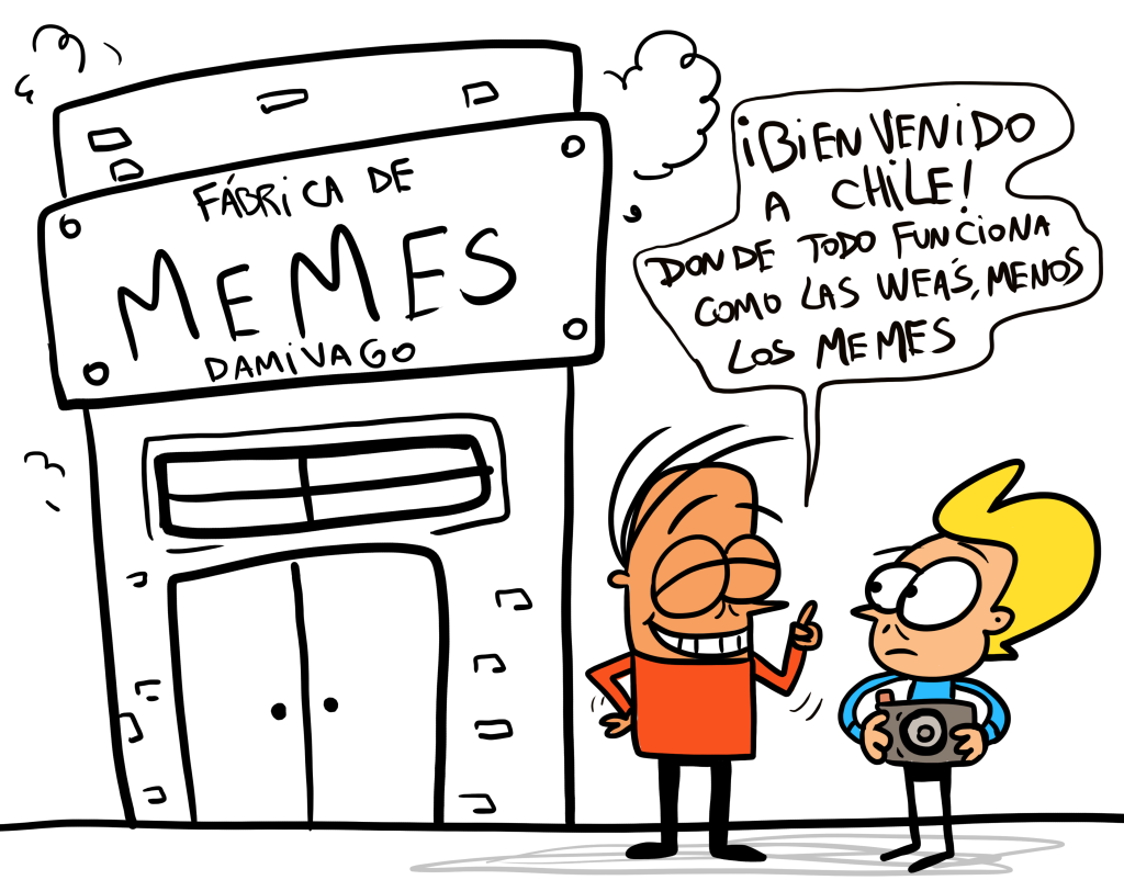 Polera Blanca Unisex : Chile Memes – Damivago